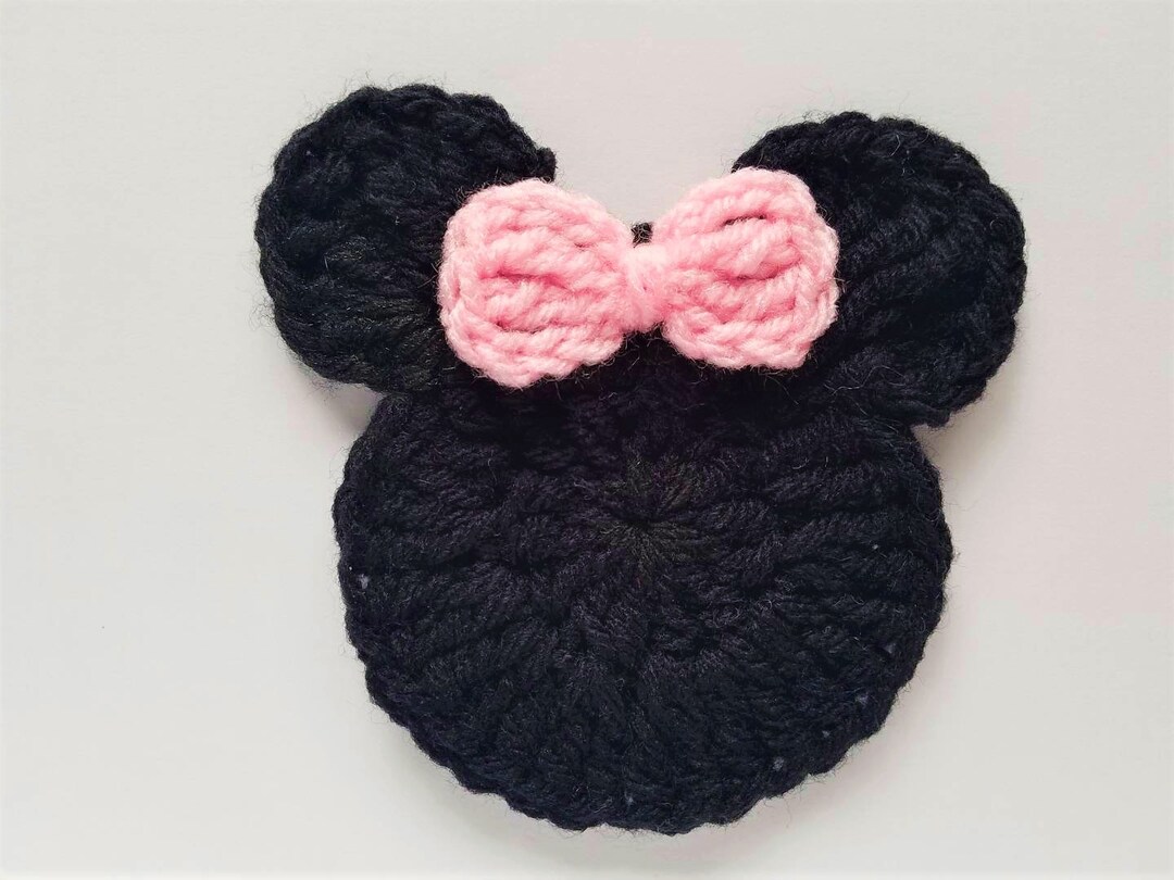 1pc Pink GIRL MOUSE Crochet Applique - Etsy