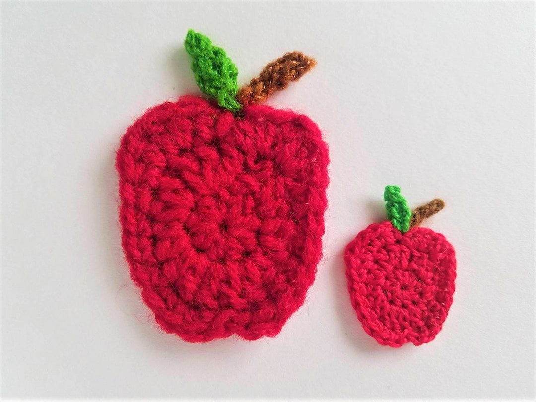 1pc Elongated APPLE Fruit Crochet Applique - Etsy