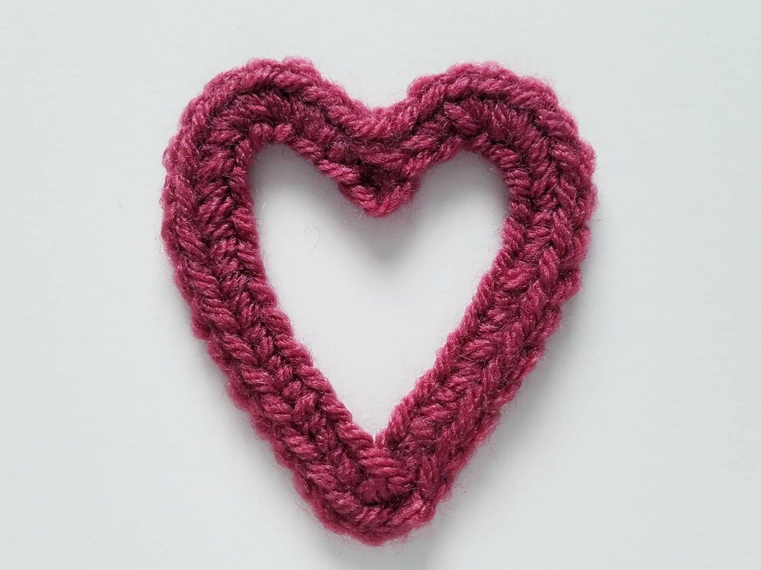 1pc 3 Mauve OPEN HEART Crochet Applique - Etsy