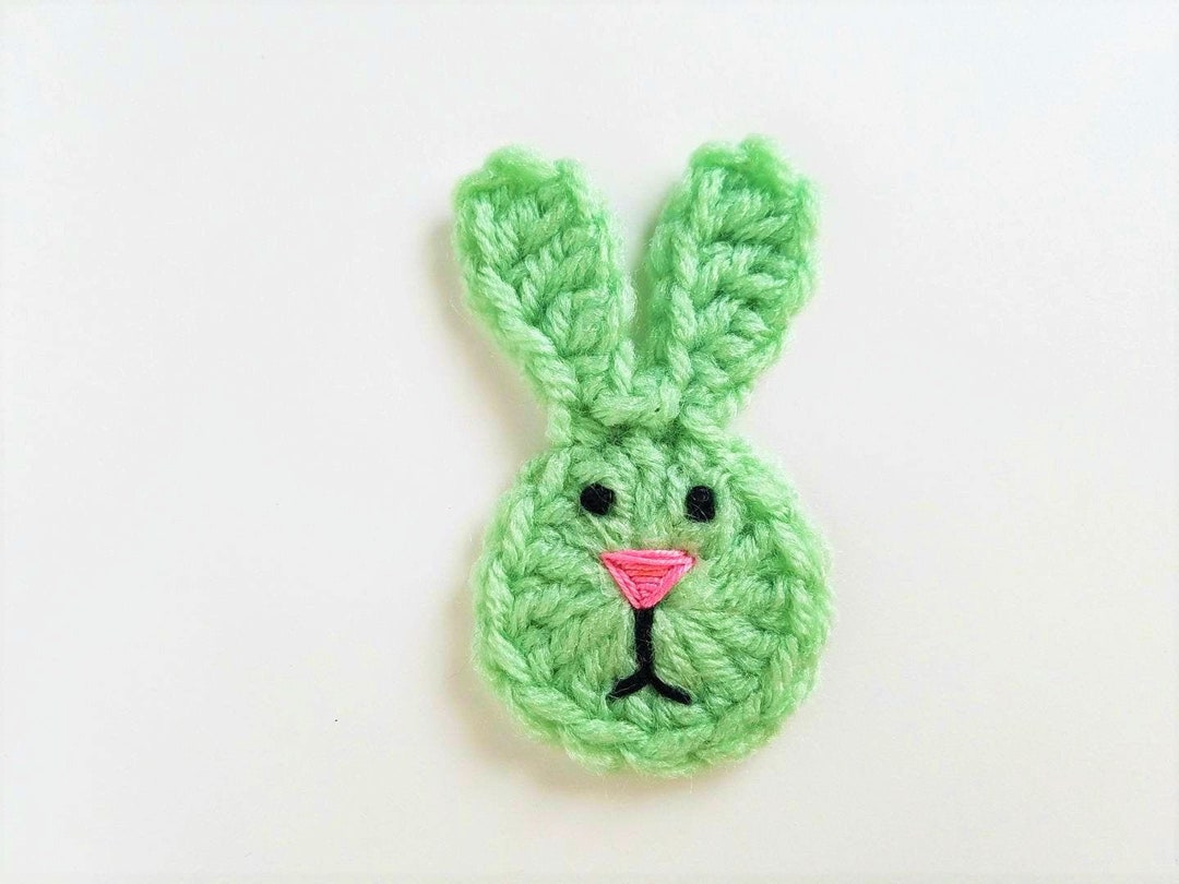 1pc 3 Green RABBIT FACE Crochet Applique - Etsy