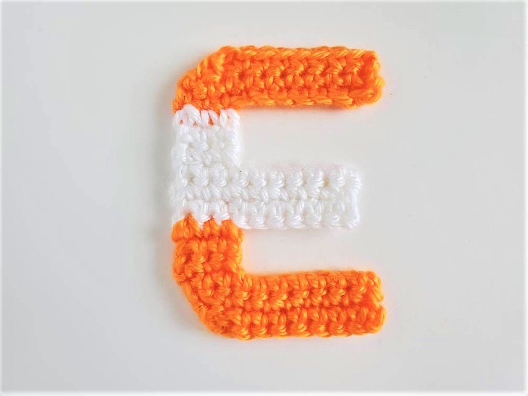 1pc 3.5 Orange LETTER E Crochet Applique, FONT, MONOGRAM - Etsy