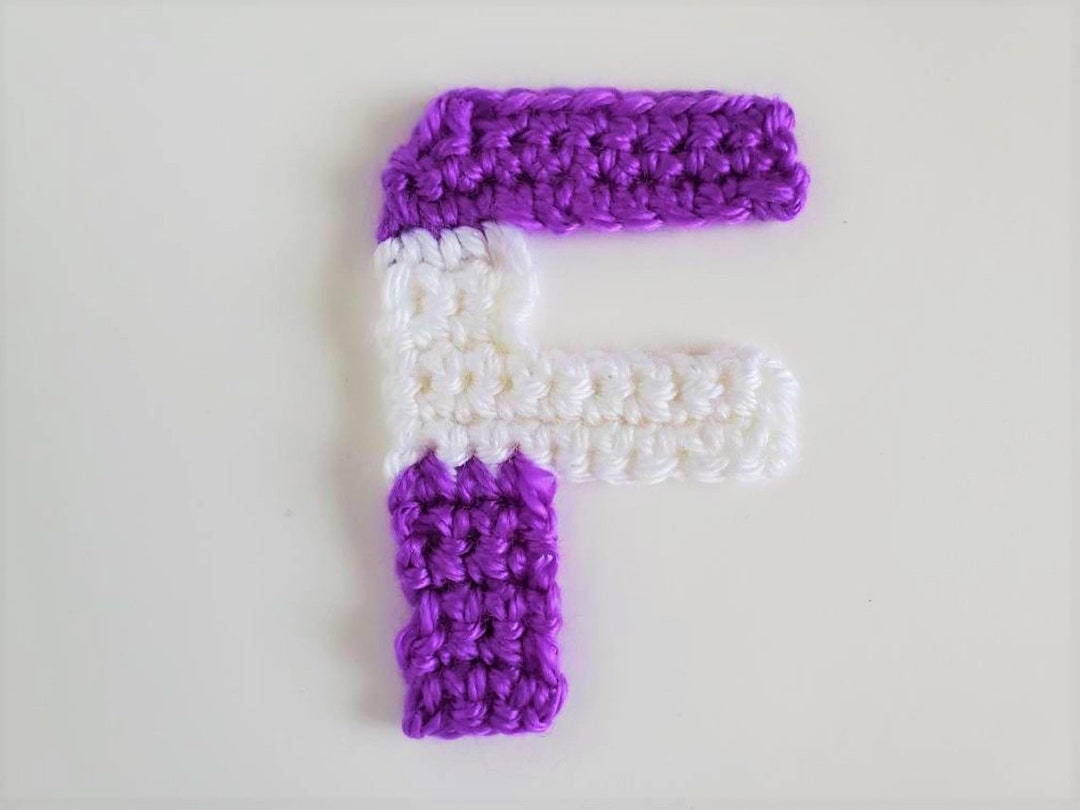 1pc 3.5 Violet LETTER F Crochet Applique FONT MONOGRAM - Etsy