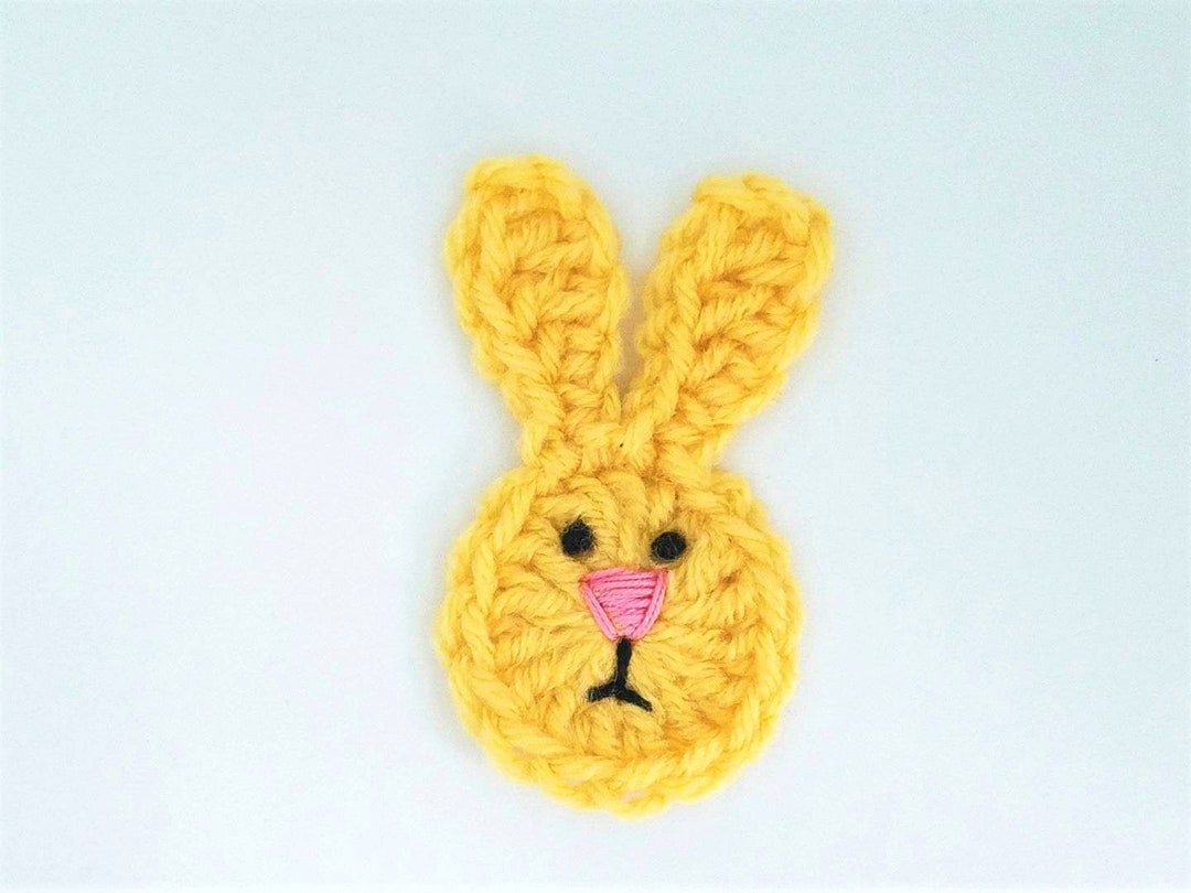 1pc 3 Yellow RABBIT FACE Crochet Applique - Etsy