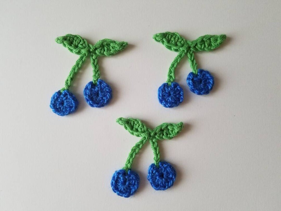 1pc 2.5 BLUEBERRY Crochet Applique - Etsy