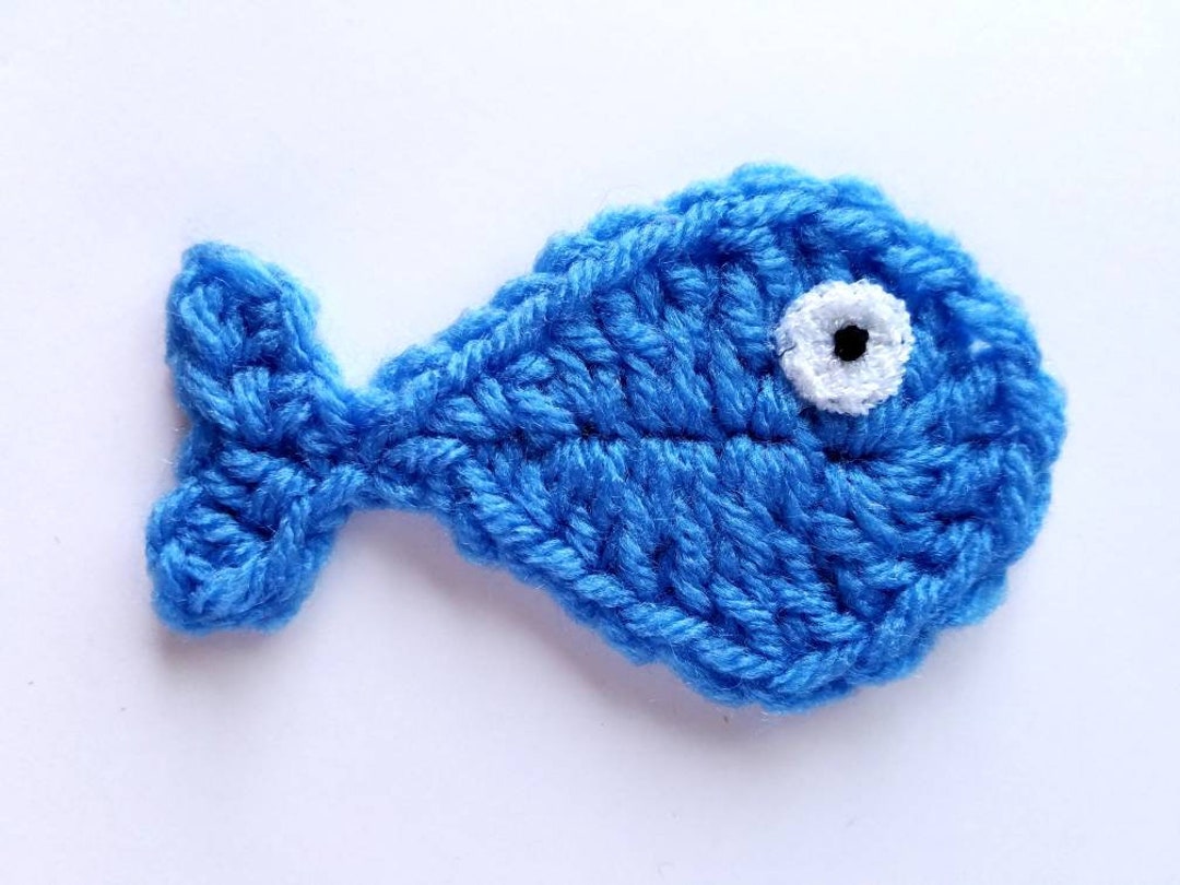 1pc 4 MEDIUM BLUE FISH Crochet Applique - Etsy
