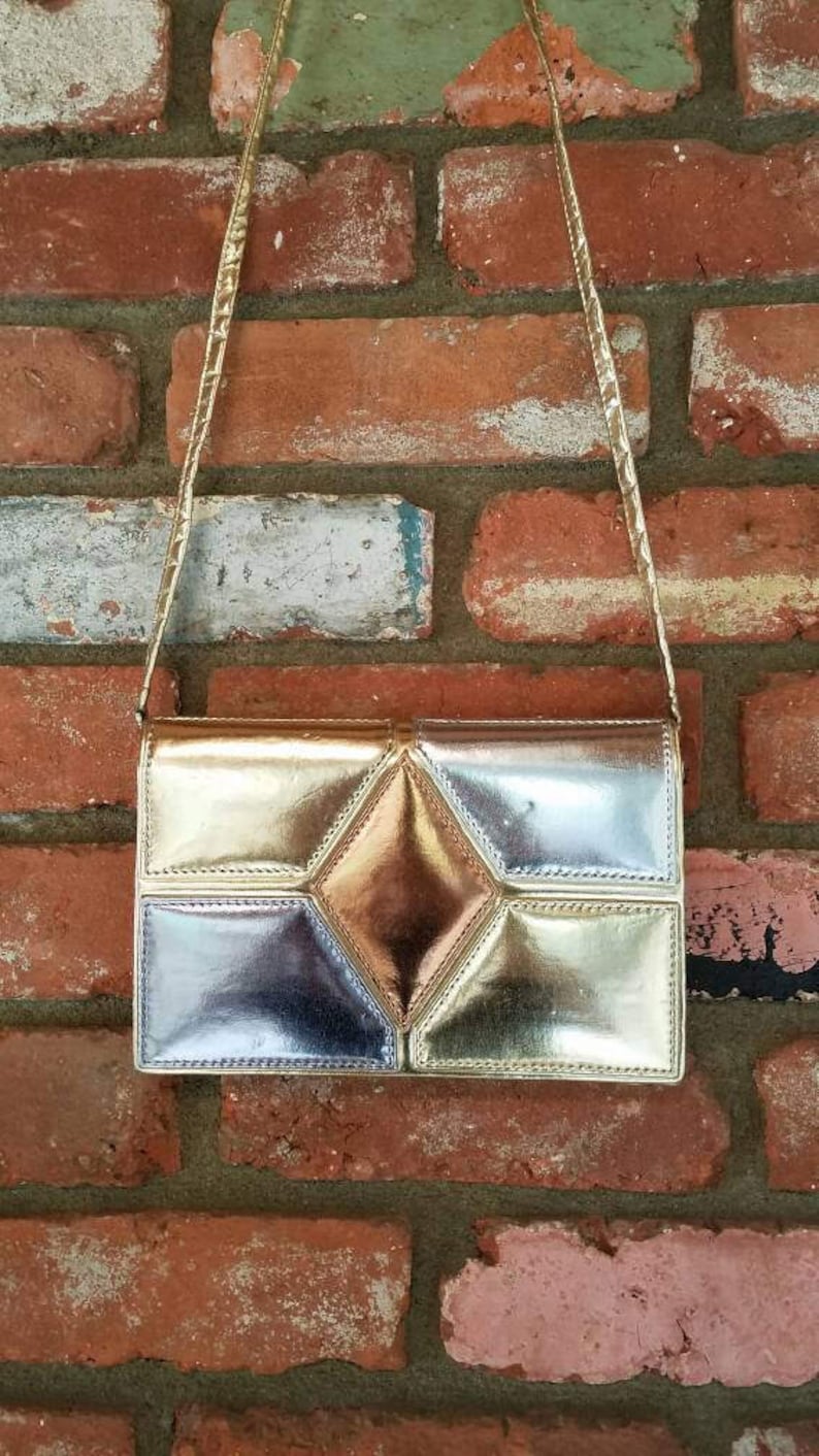 80's Disco Fever Shoulder Bag Purse Vintage Silver Faux - Etsy