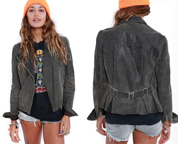 AMAZING Vintage 80s Genuine Leather Rocker Jacket - Gem