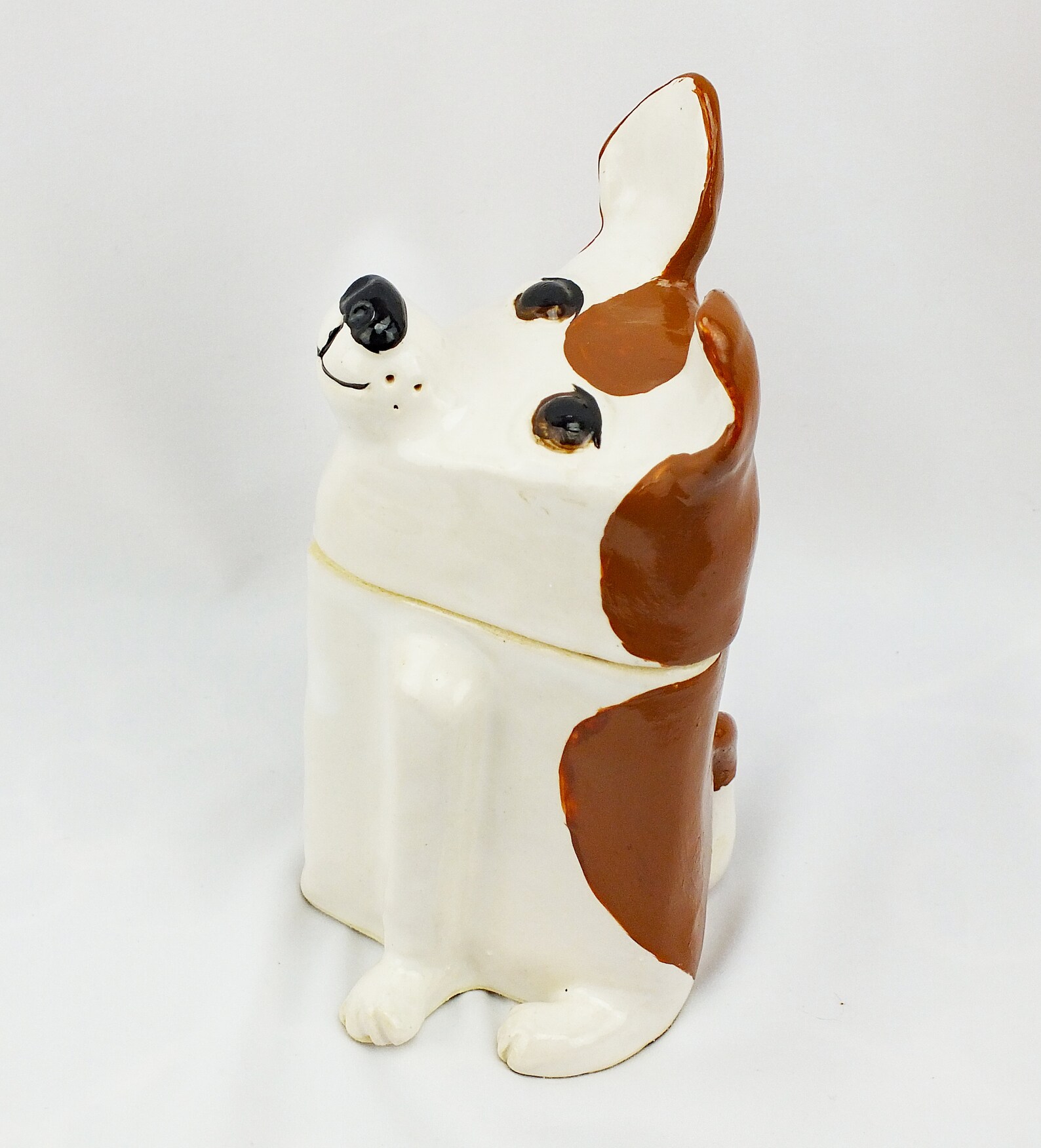 Chihuahua Dog Jar, Ceramic Triangular Canister Handmade OOAK, Brown and ...