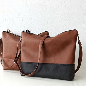 Medium Crossbody Bag Neutral Colors, Vegan Leather Crossbody Purse ...