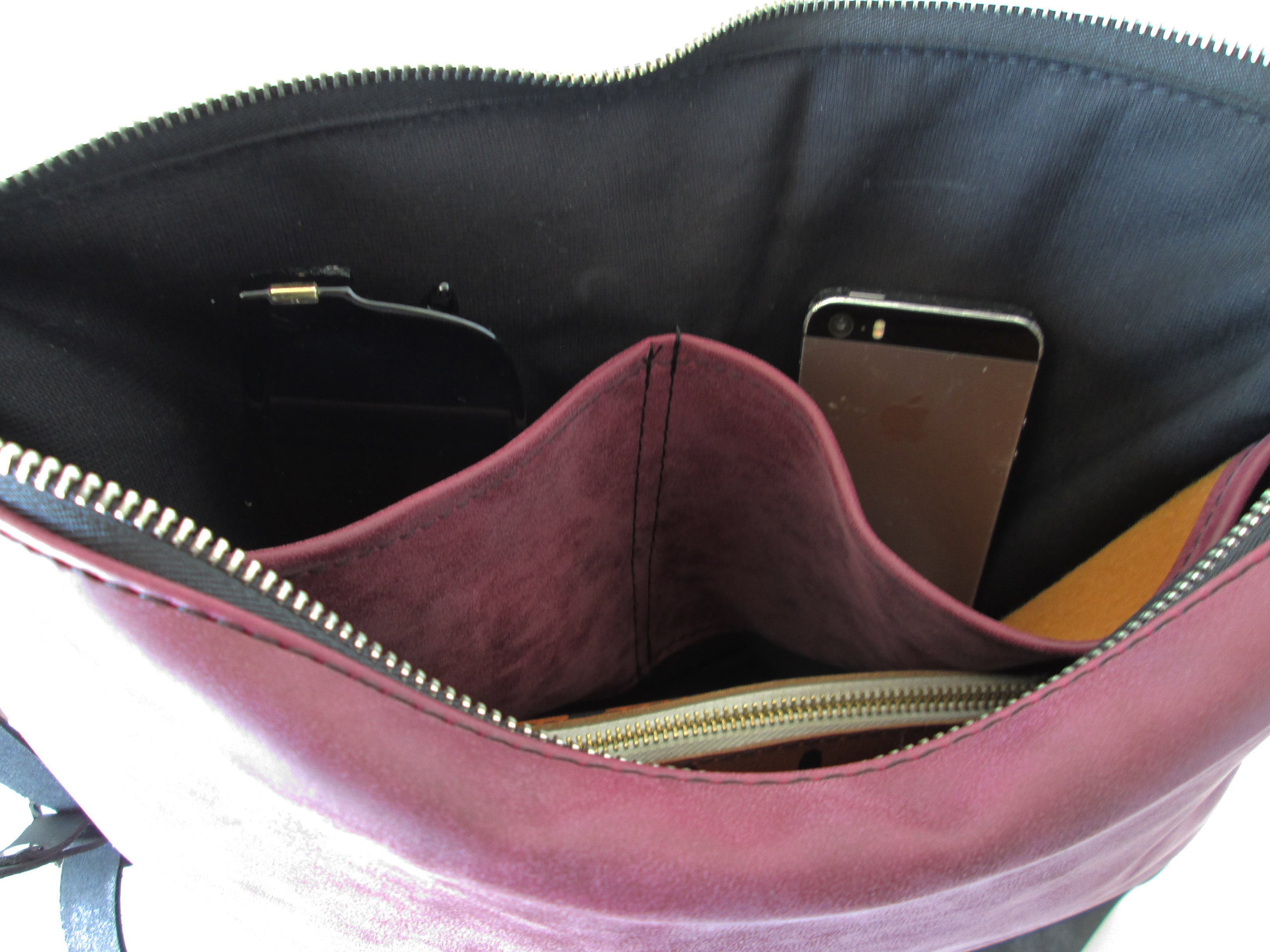 Plum Crossbody Purse Large Crossbody Leather Bag Vegan - Etsy
