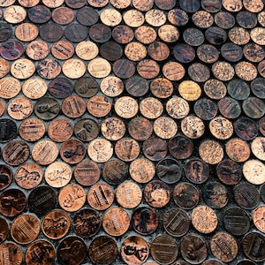 Penny Wall Decor: Copper Coin Mural - Lucky Birth Years - Etsy