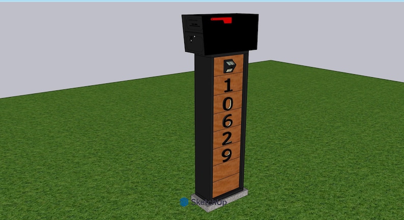Modern Cedar Mailbox Plan PDF, DIY Mailbox Post, Solar Light Mailbox ...