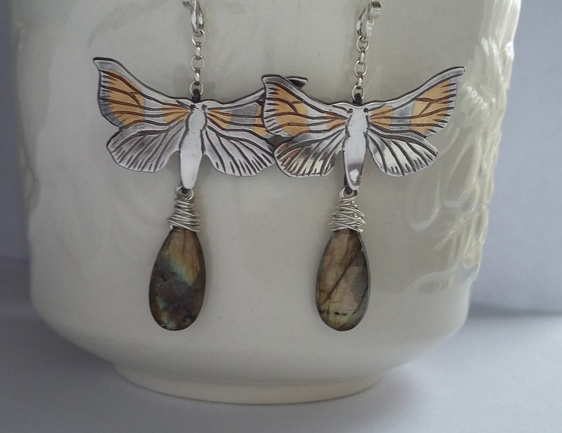 Burnished Gold Moth Earrings - Etsy