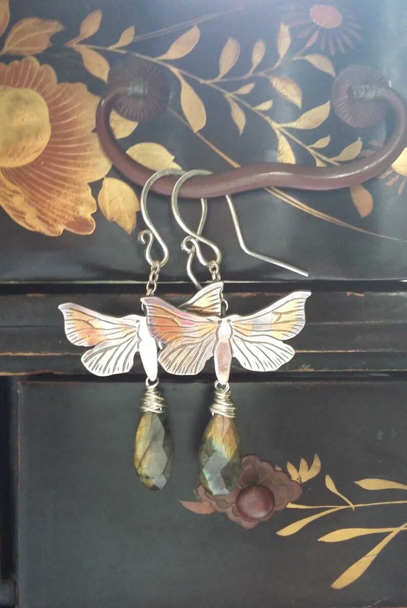 Burnished Gold Moth Earrings - Etsy