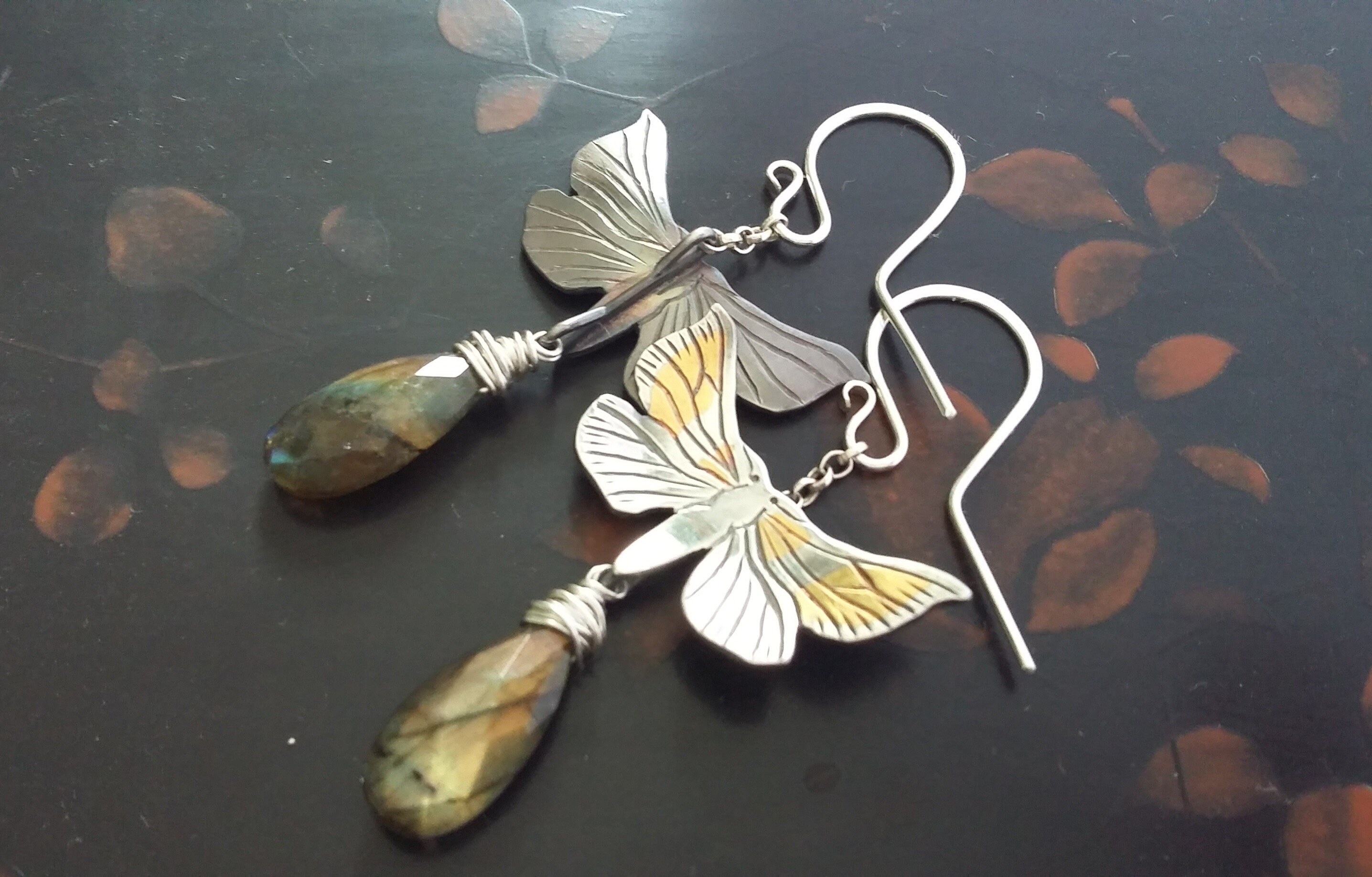 Burnished Gold Moth Earrings - Etsy
