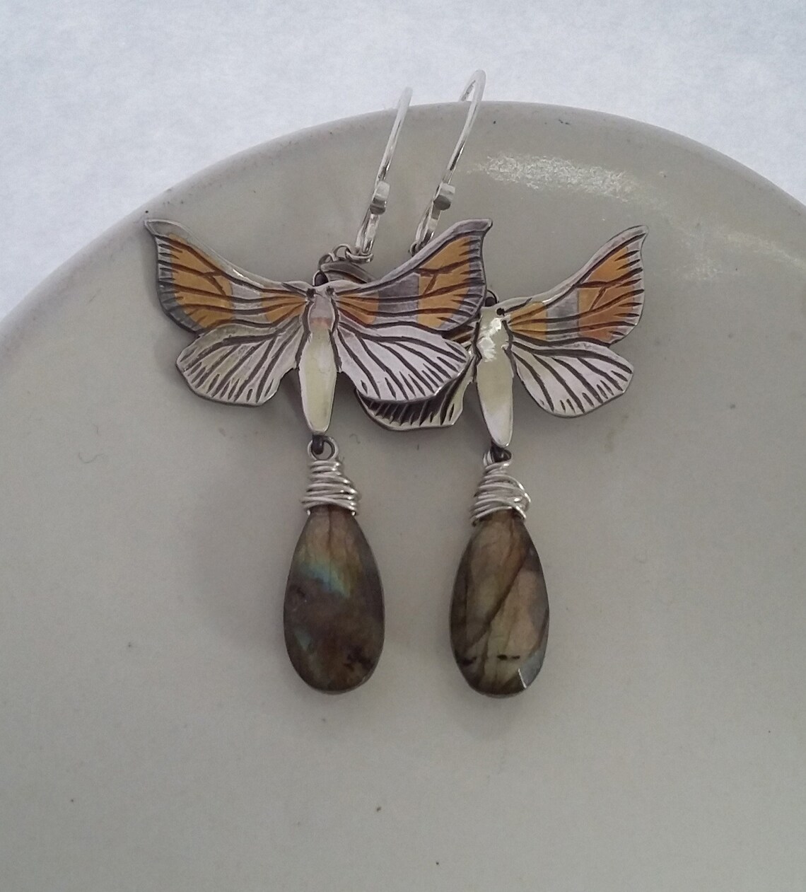 Burnished Gold Moth Earrings - Etsy