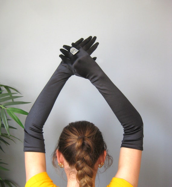 Gloves / Vtg 60s / Super Long Opera Length Purple Glo… - Gem