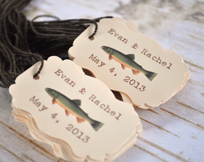 Fish Wedding Favor Tags Fall Wedding Tags 50 - Etsy
