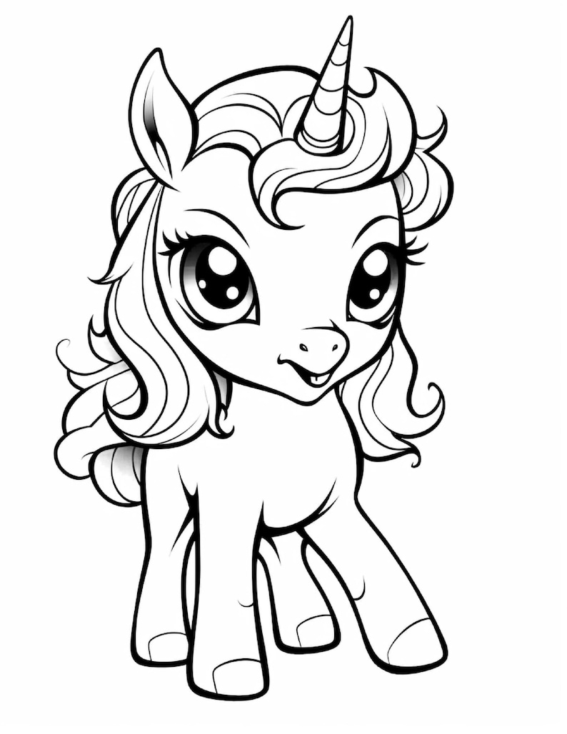 230 Unicorn Coloring Pages - Etsy UK