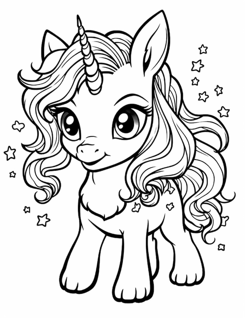 230 Unicorn Coloring Pages - Etsy UK