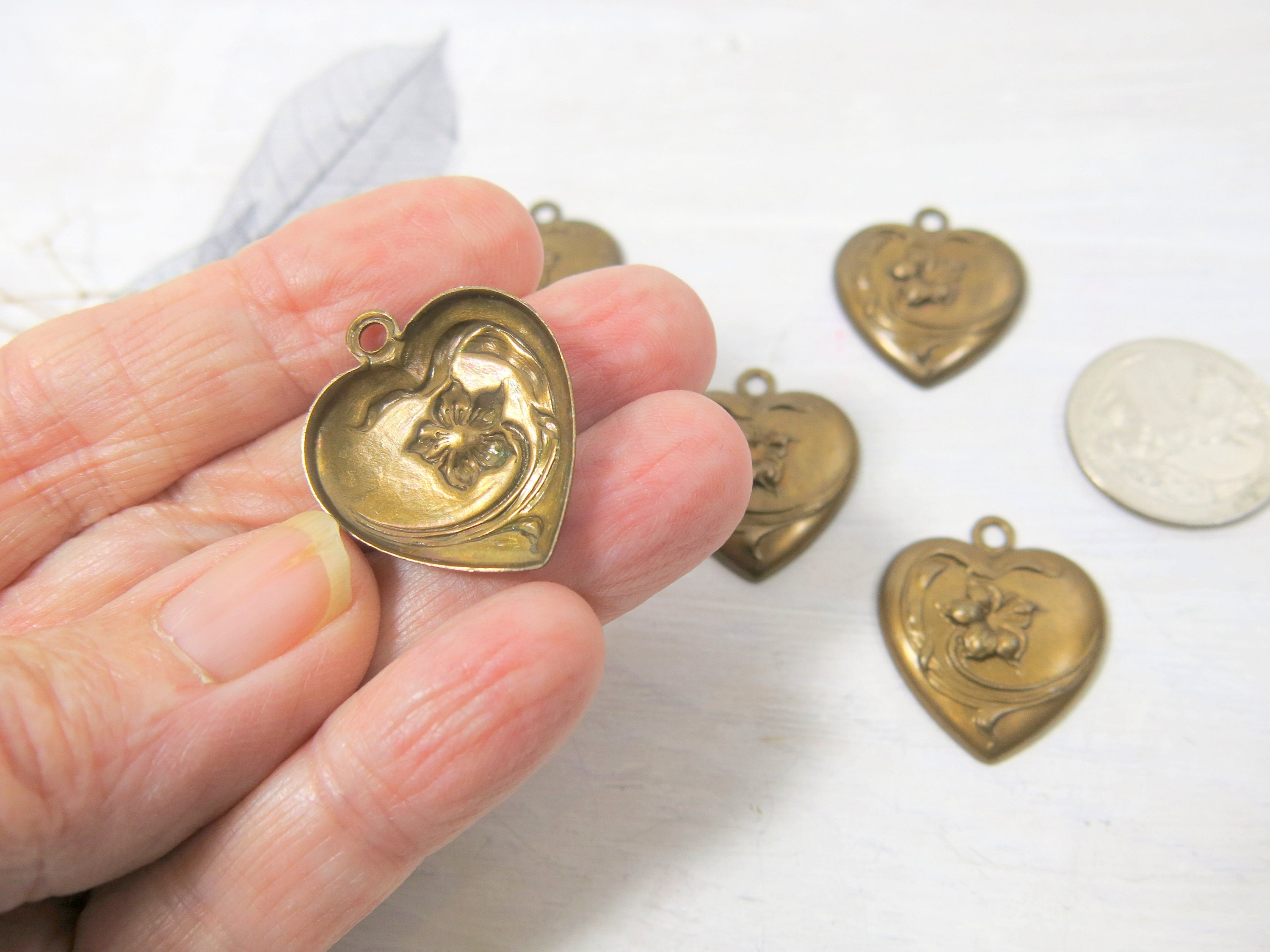 Chocolate Ox Heart Heart Charm Heart Pendant Chocolate - Etsy