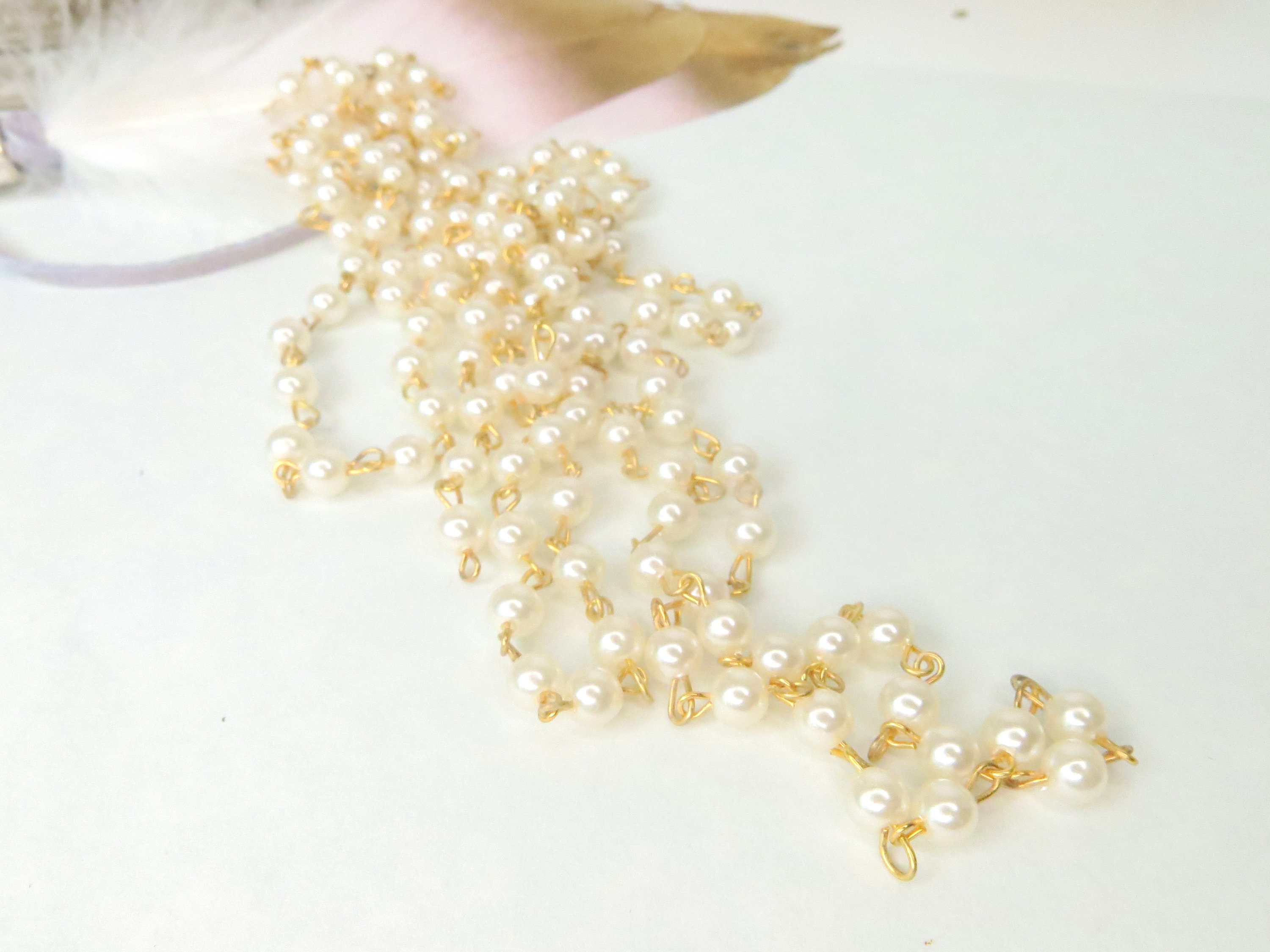 Vintage Plastic Rosary Pearl Chain Pearl Chain From 1970s - Etsy