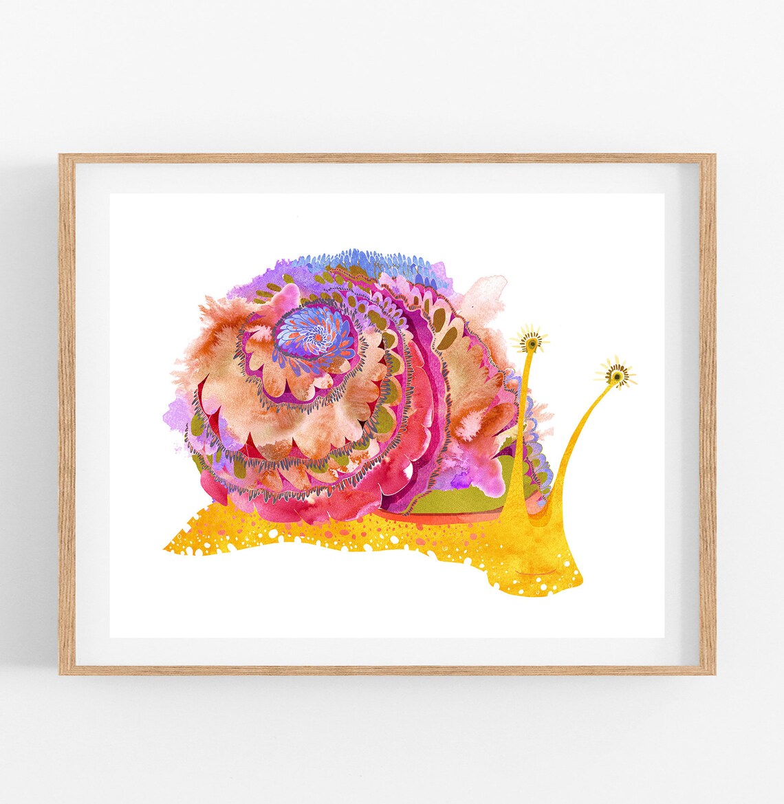 Snail Art Print Watercolor Whimsical Spirit Animal Wild - Etsy UK