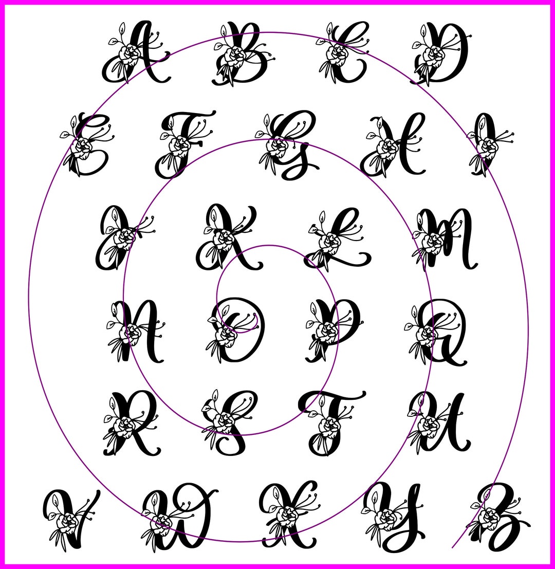 Fancy Floral Font, Flower SVG, Flower Font, Digital Download, Svg, Png ...