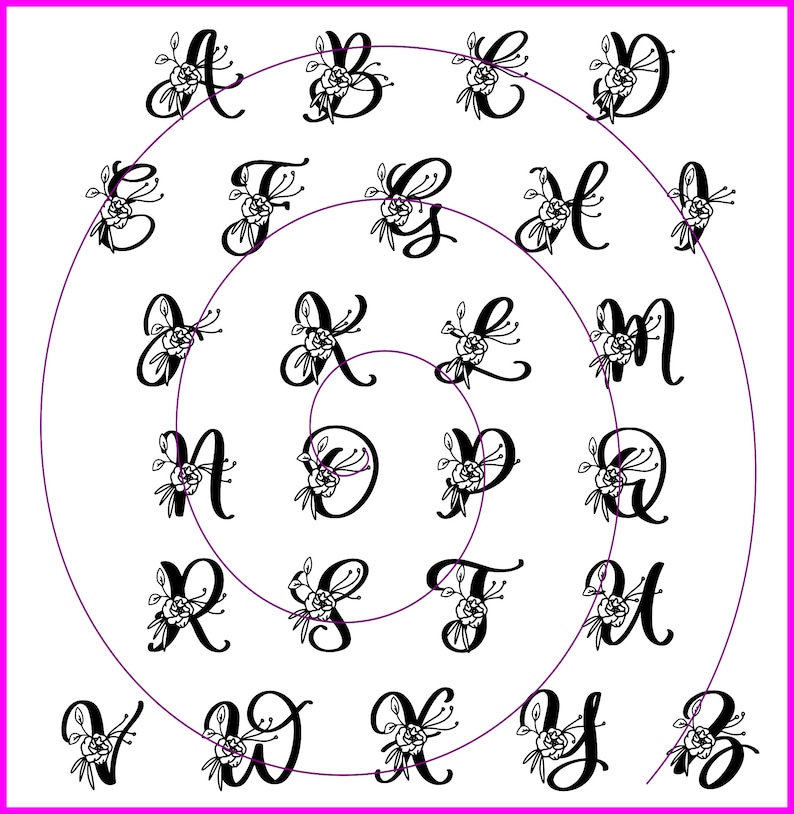 Fancy Floral Font, Flower SVG, Flower Font, Digital Download, Svg, Png ...