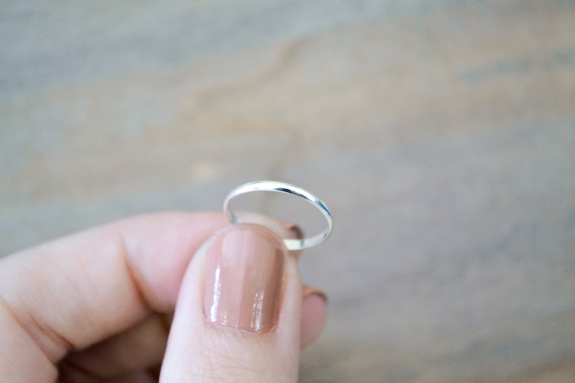 The Ever Ring Tiny Half Round Ring Sterling Silver - Etsy