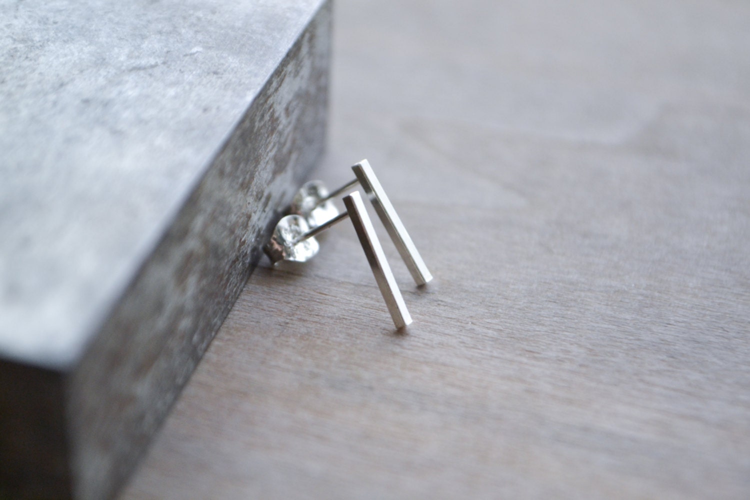 The Linear Studs Bar Studs Silver Bar Earrings - Etsy Canada