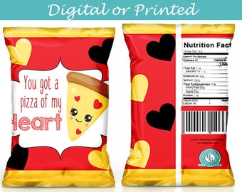Valentines Day Custom Chip Bags Printed Digital Favor | Etsy