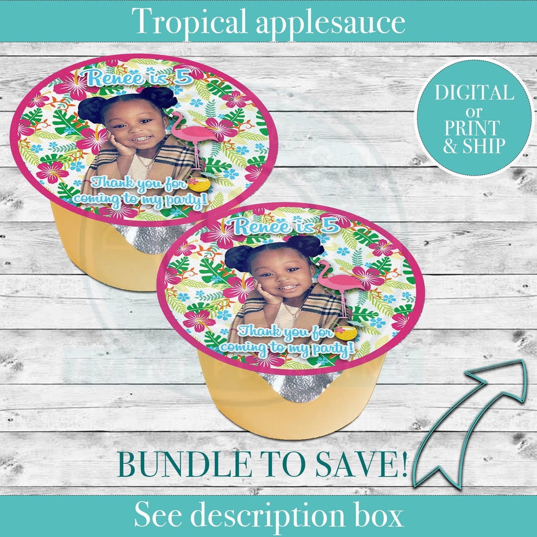 Luau/hawaiian / Tropical Applesauce Labels - Etsy