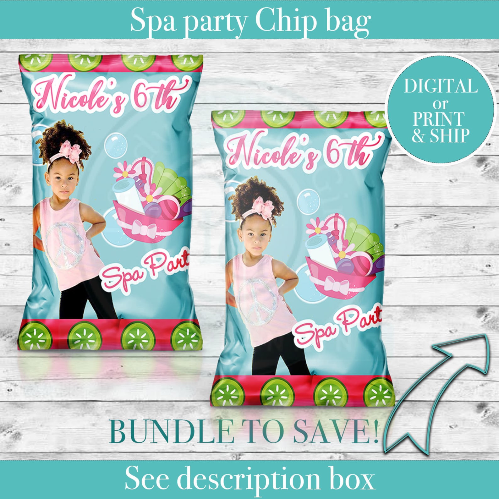 Spa Favor Bags Spa Chip Bags Spa Party Bags Spa Favor - Etsy