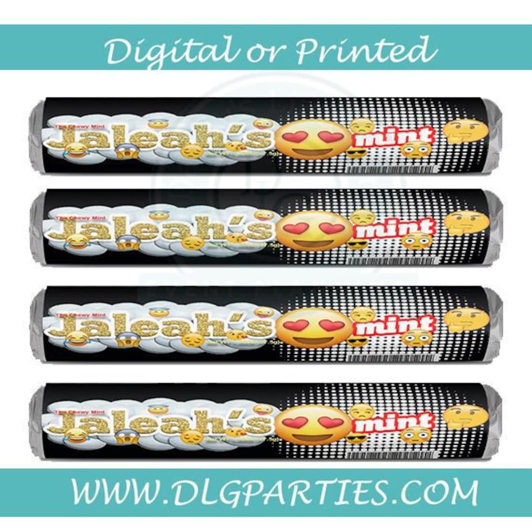 Emoji Mentos Wrappers- Digital- You Print - Unicorn Party Favors - Etsy