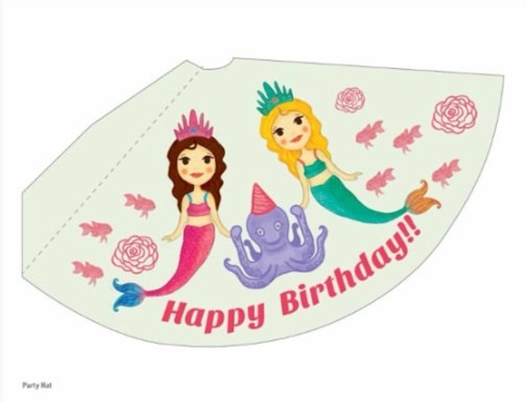 INSTANT DOWNLOAD Mermaid Party Hat - Etsy