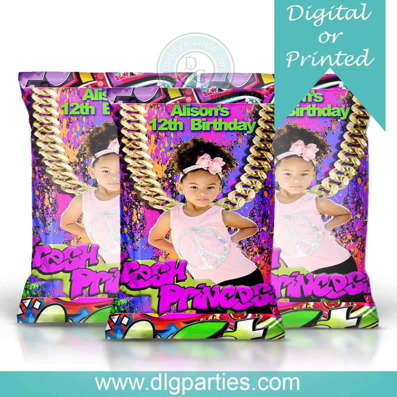 Fresh Princess Favor Bags - Chip Bags - Digital - Fresh Prince Party ...