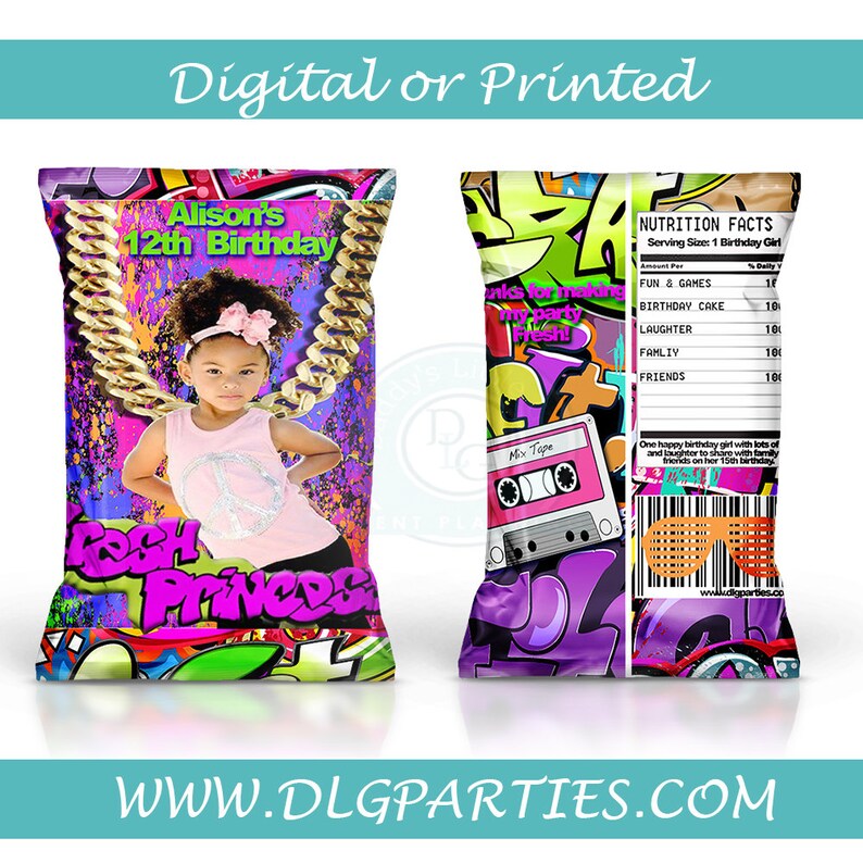 Fresh Princess Favor Bags - Chip Bags - Digital - Fresh Prince Party ...