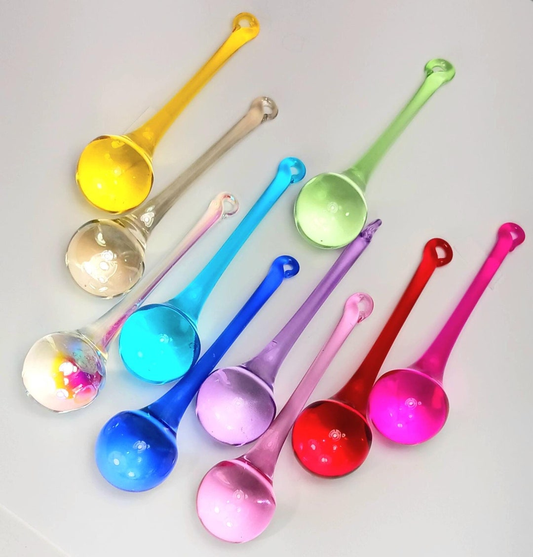 Blown Glass Water Drops: Chandelier Crystals, Ornament Pendants - Set ...