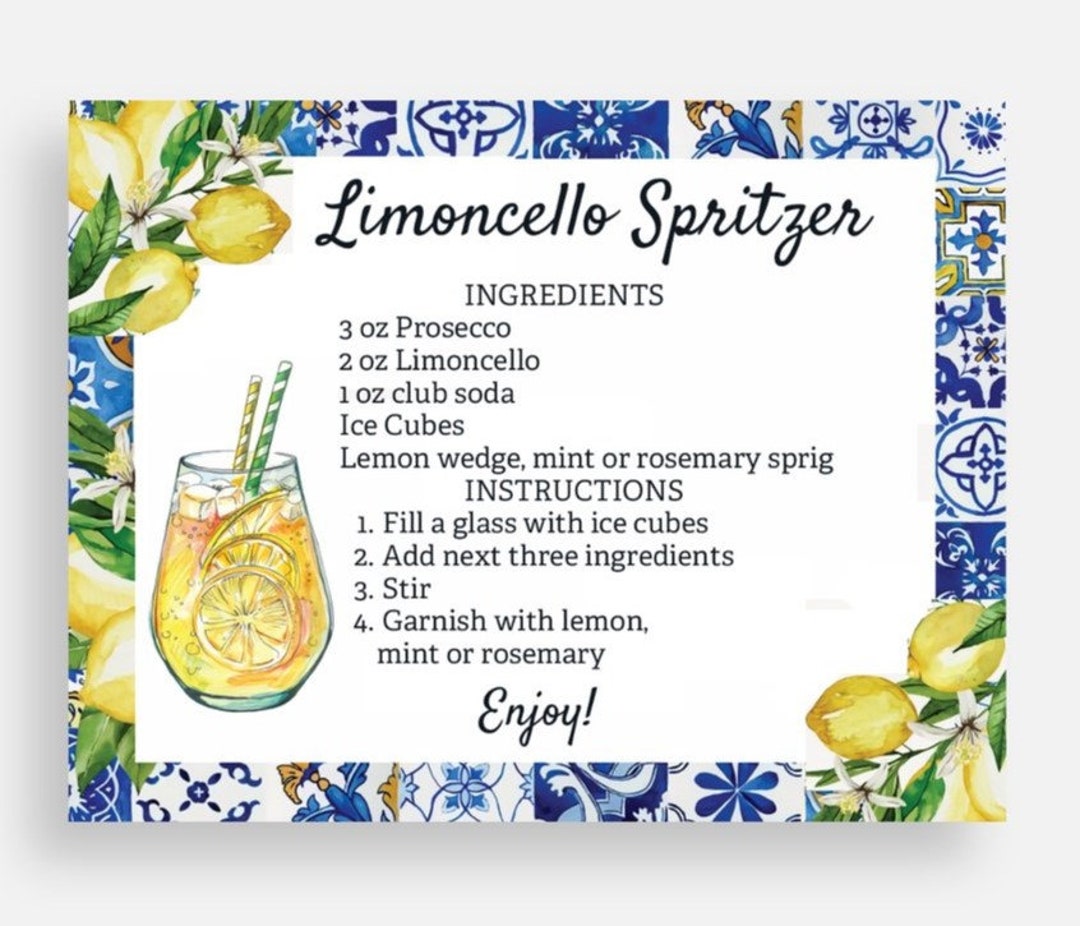 Limoncello Spritzer Cards Order as Many as You Need Limoncello Spritz ...