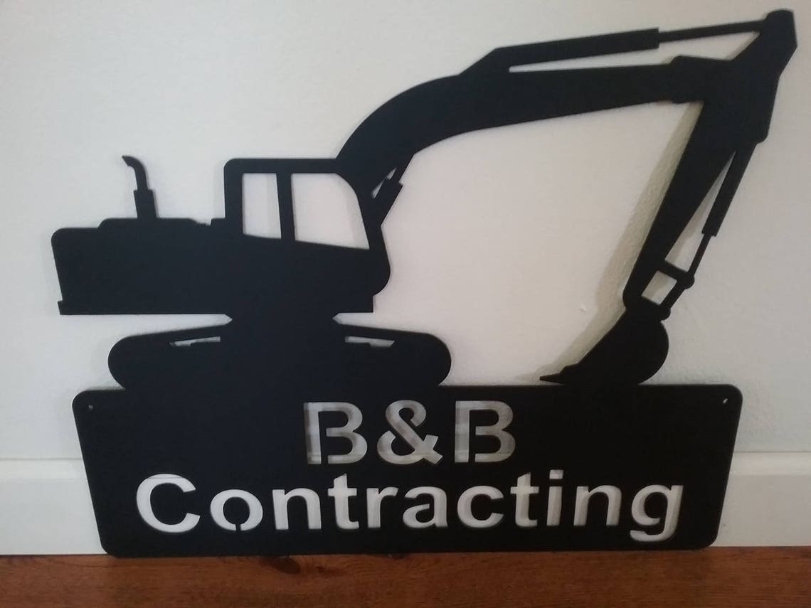 Large Excavator Metal Sign Custom Made With Your Business - Etsy