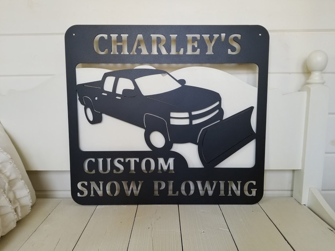 Metal Custom Snow Plow Pickup / Truck Sign MADE TO ORDER - Etsy