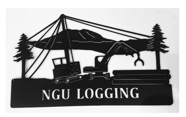 Metal Logging Yarder Wall Hanging Sign, Business Sign, Custom Logging ...