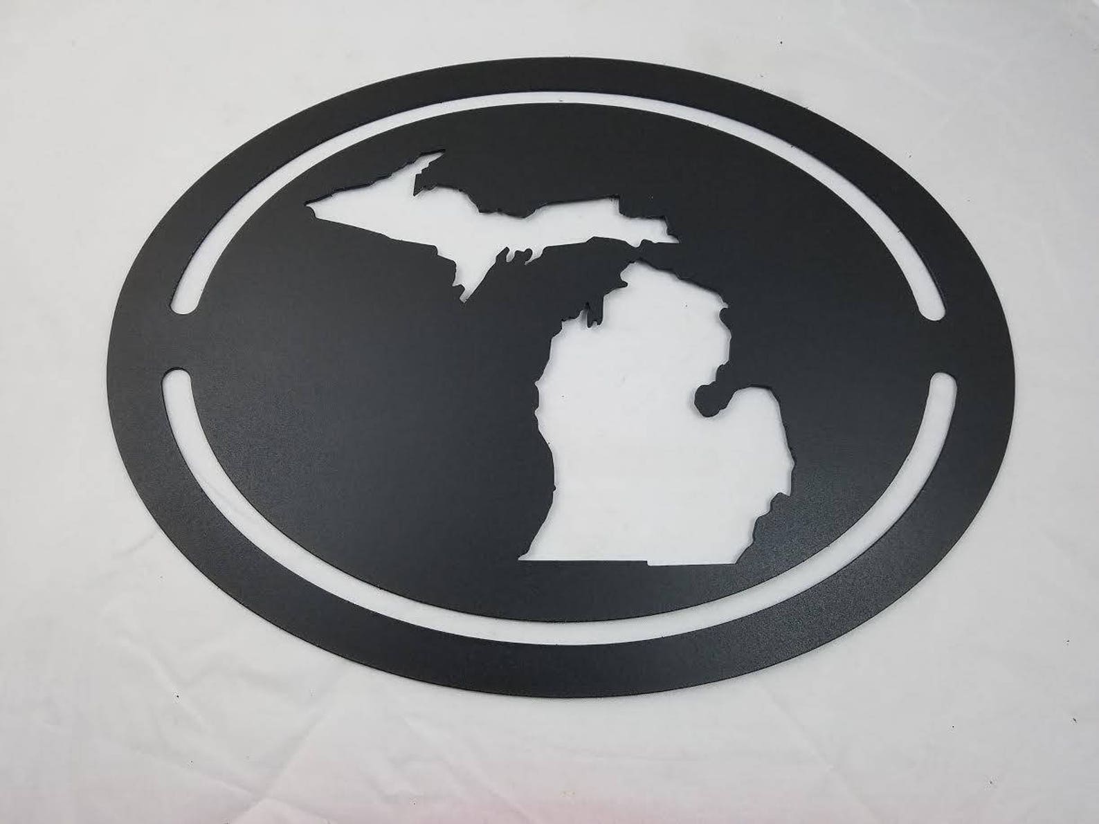 Oval Michigan State Metal Cutout Sign - Etsy