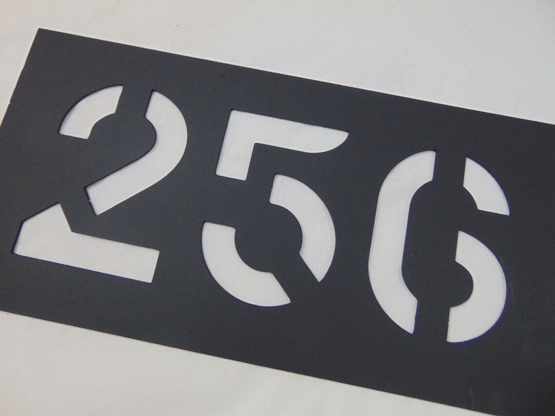 Custom Metal Address Number Plaque With Stenciled Numbers or - Etsy