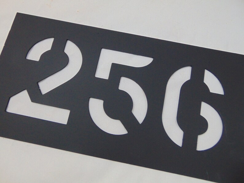 Custom Metal Address Number Plaque With Stenciled Numbers or - Etsy