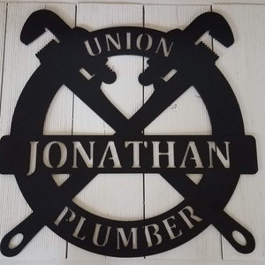 Metal Union Plumber Sign Custom Made Current Job or - Etsy