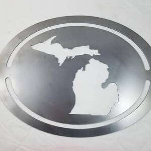Oval Michigan State Metal Cutout Sign - Etsy