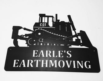 Large Excavator Metal Sign Custom Made With Your Business | Etsy