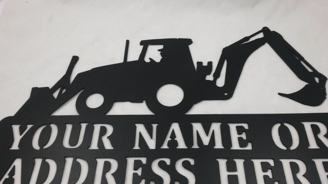Backhoe Metal Address Sign, Custom Made With Your Address Numbers or ...